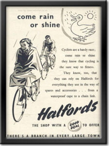 Fifties Halfords cycle cape advertisement - Pluvmantelo: vintage ...
